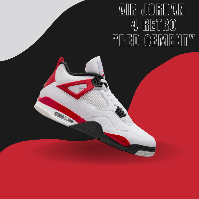 AIR JORDAN 4 RETRO "RED CEMENT" - FAMILY COLLECTION - GBNY