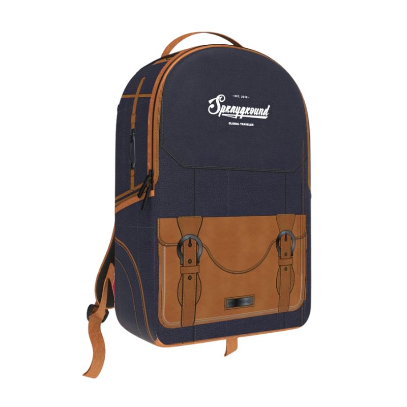 Sprayground Whiskey Throne Blues DLXS Canvas Cargo DLX Backpack